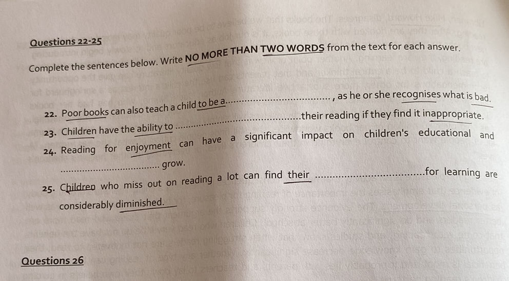 Complete the sentences below. Write NO MORE | StudyX