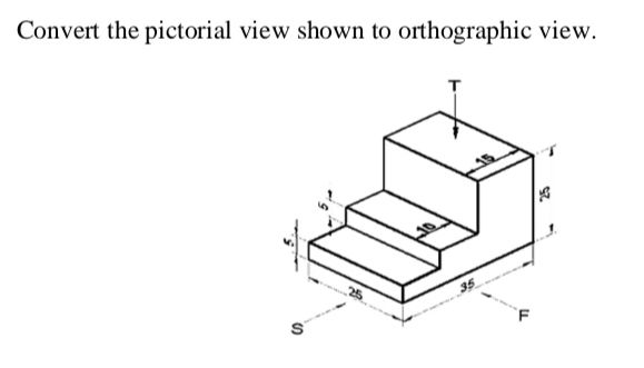 Convert the pictorial view shown to