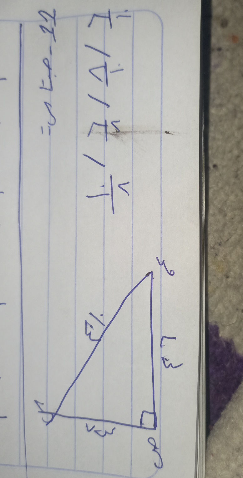 The image contains a right triangle with | StudyX