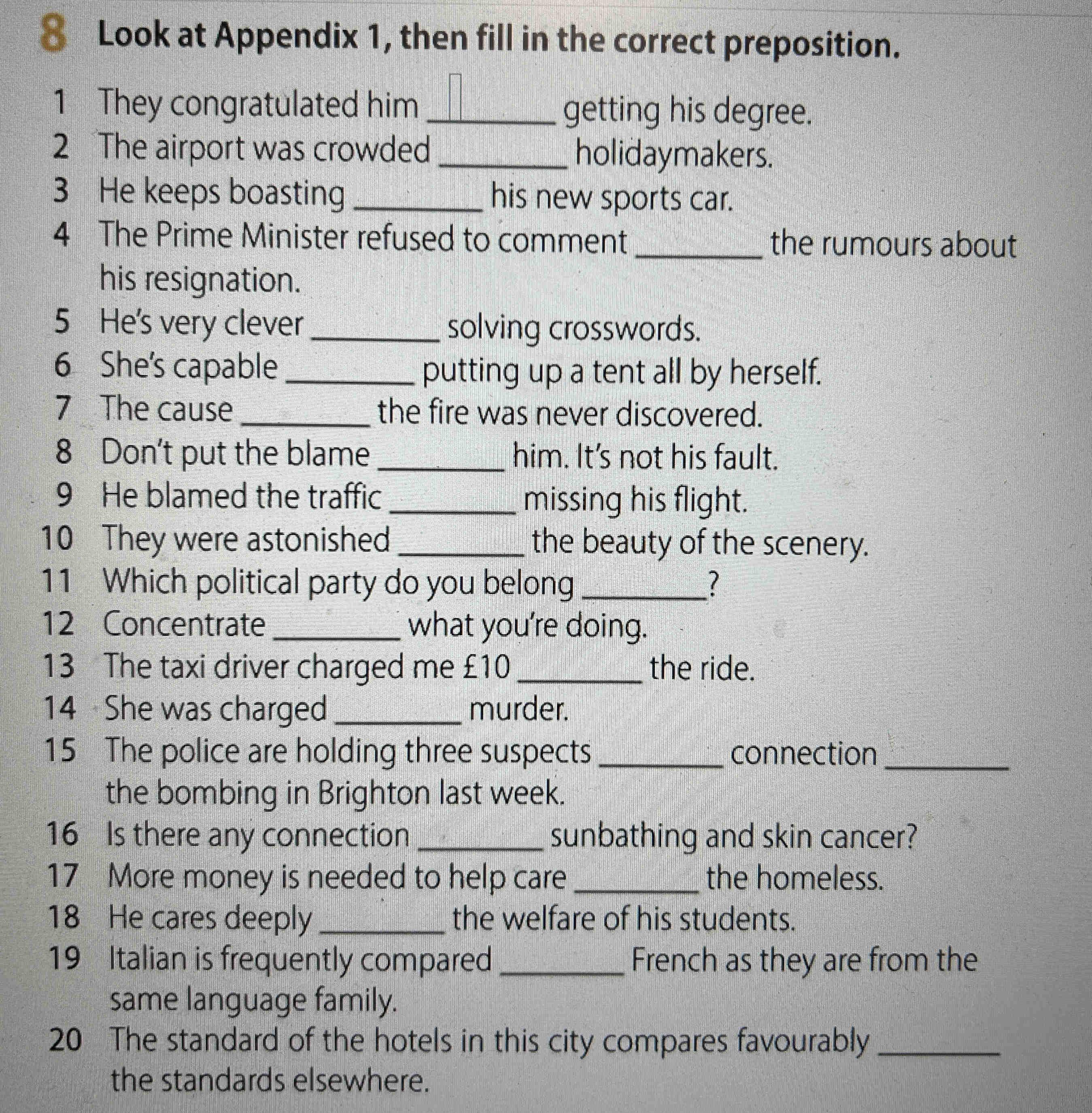 8 Look at Appendix 1, then fill in the | StudyX