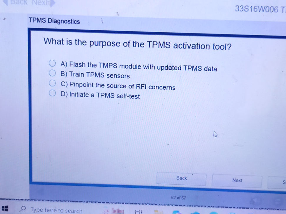 What is the purpose of the TPMS activation | StudyX