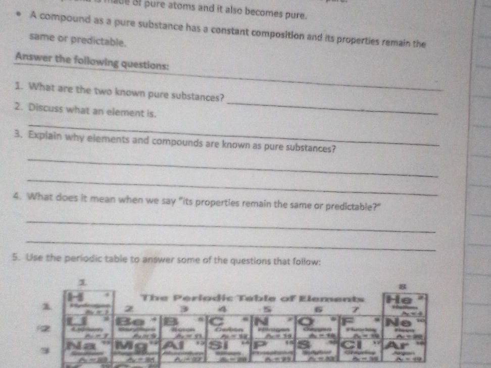 1. What are the two known pure substances? | StudyX