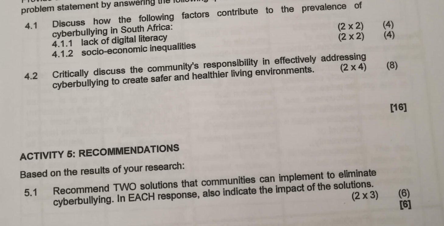4.1 Discuss how the following factors | StudyX