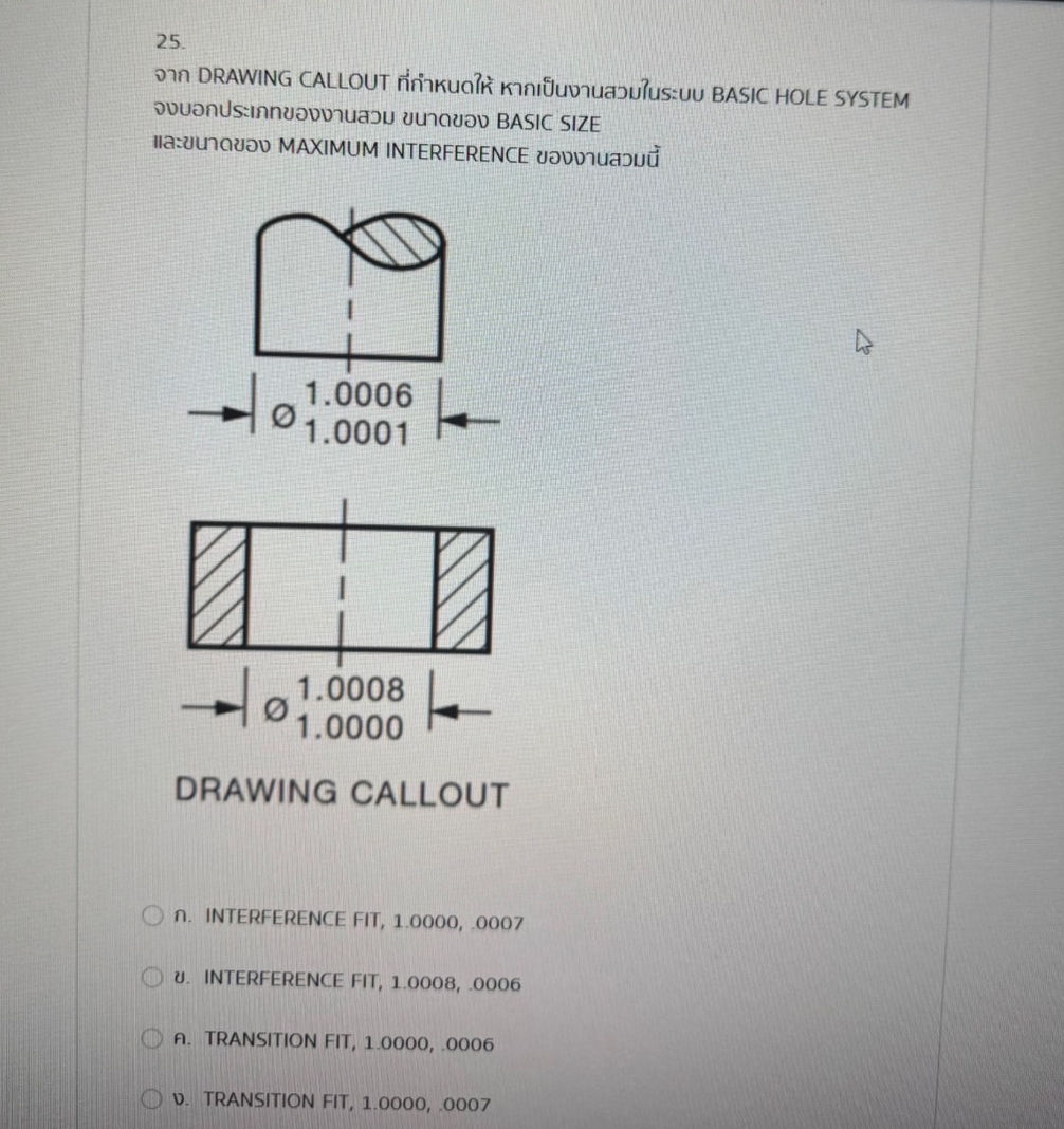 25. จาก DRAWING CALLOUT ที่กำหนดให้ | StudyX