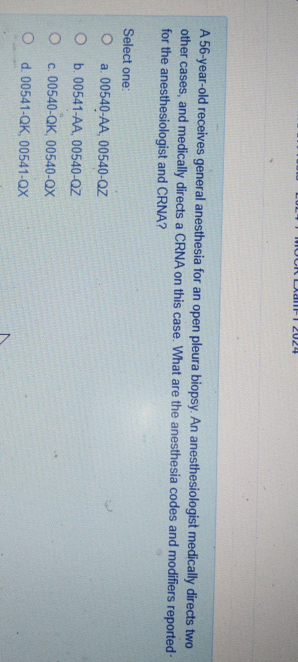 A 56-year-old receives general anesthesia | StudyX