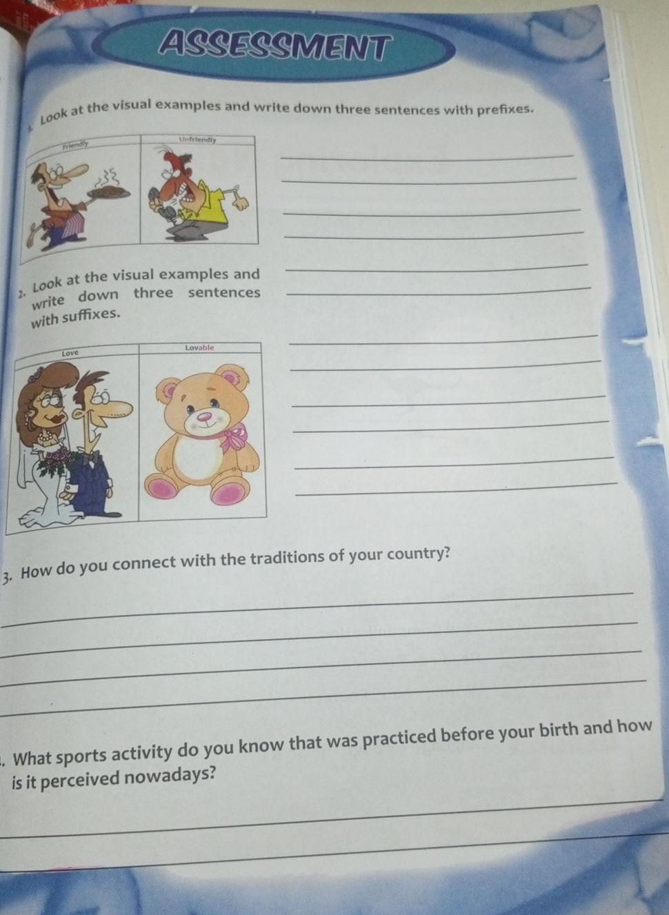 1. Look at the visual examples and write | StudyX