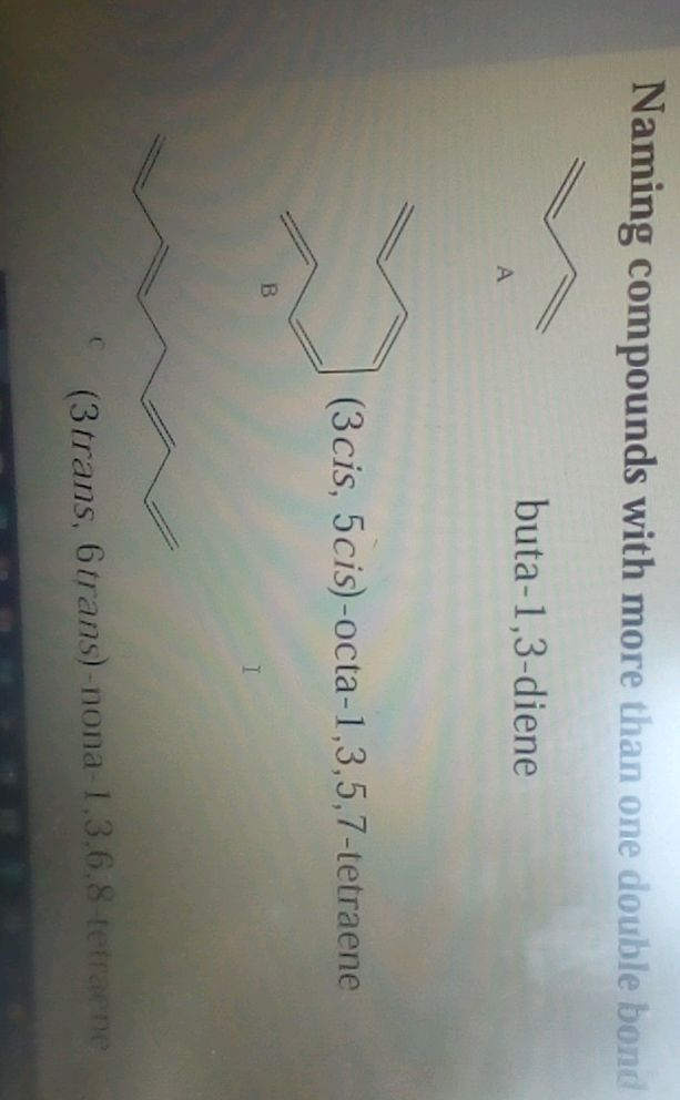 Naming compounds with more than one double | StudyX