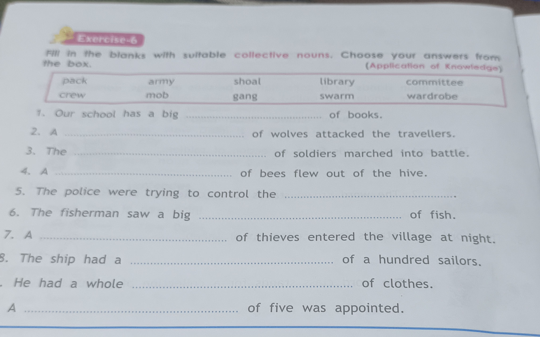 Fill in the blanks with suitable collective | StudyX