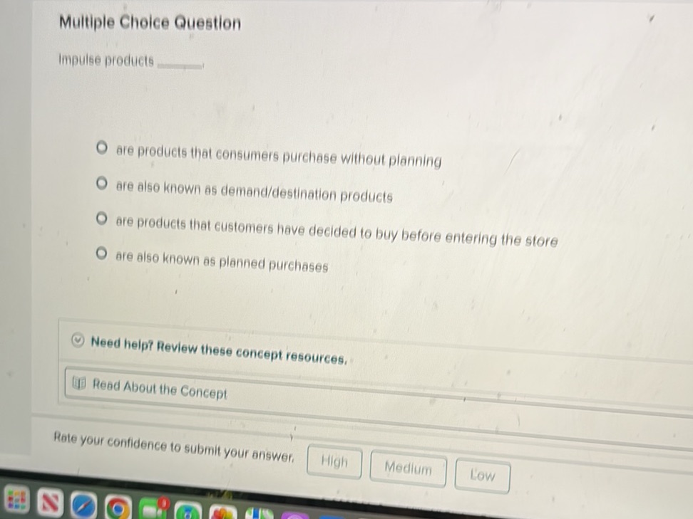 Multiple Choice Question Impulse products | StudyX