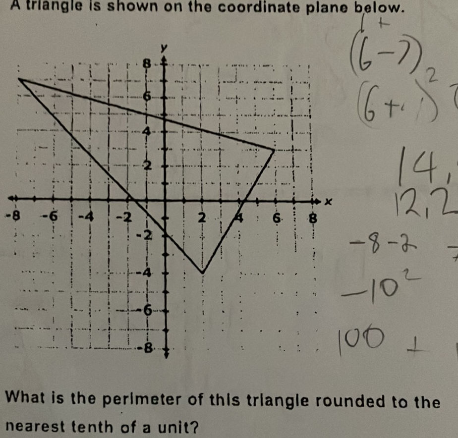 A triangle is shown on the coordinate plane | StudyX