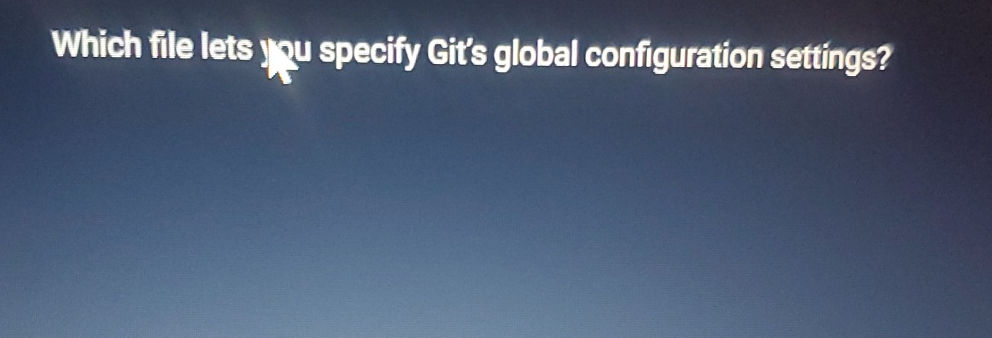 Which file lets you specify Git's global | StudyX