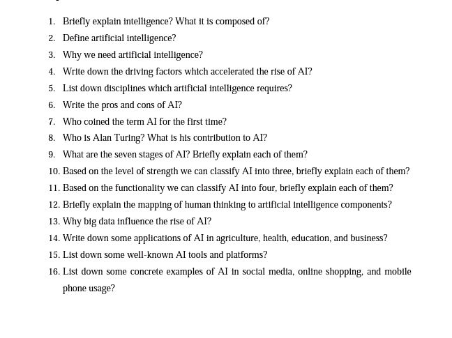 1. Briefly explain intelligence? What it is | StudyX
