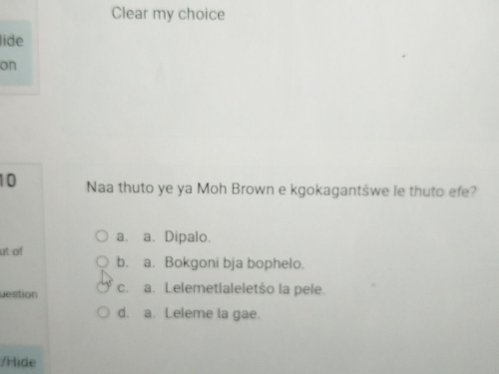 Naa thuto ye ya Moh Brown e kgokagantswe le | StudyX
