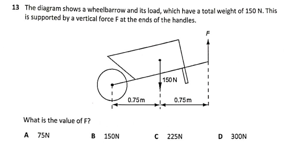 13 The diagram shows a wheelbarrow and its | StudyX