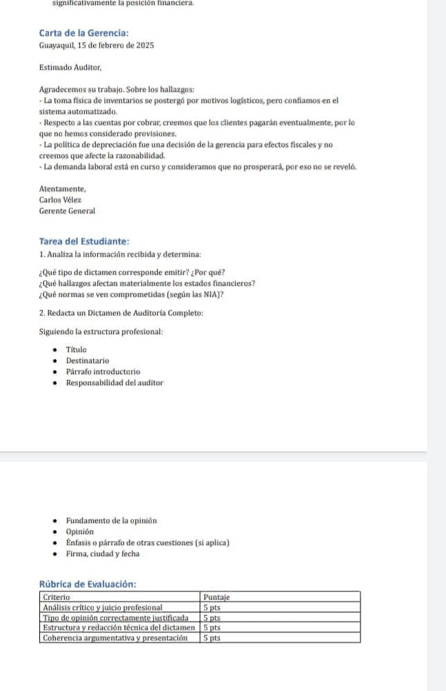 Tarea del Estudiante: 1. Analiza la | StudyX