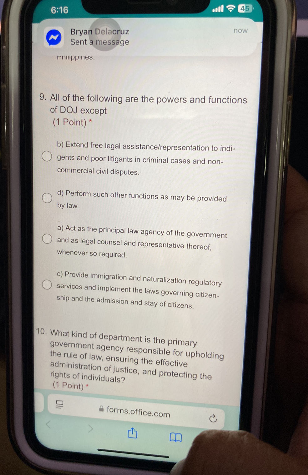 9. All of the following are the powers and | StudyX