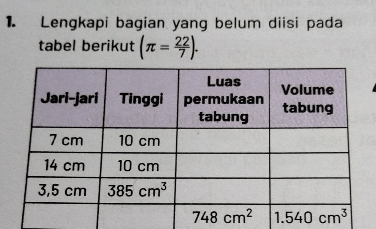 1. Lengkapi bagian yang belum diisi pada | StudyX