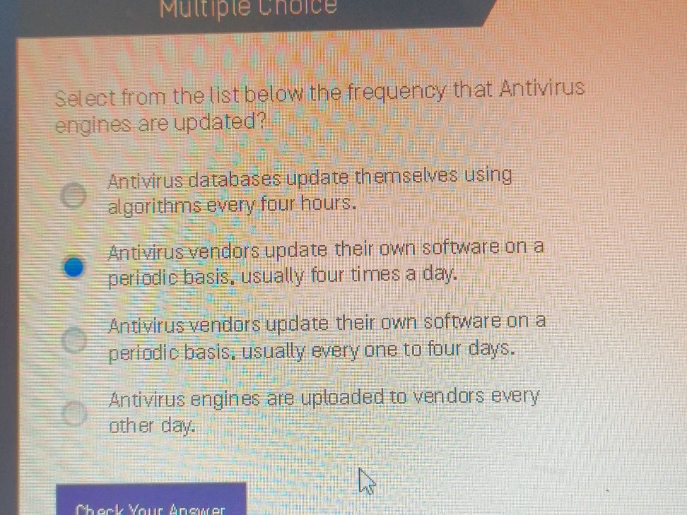 Select from the list below the frequency | StudyX