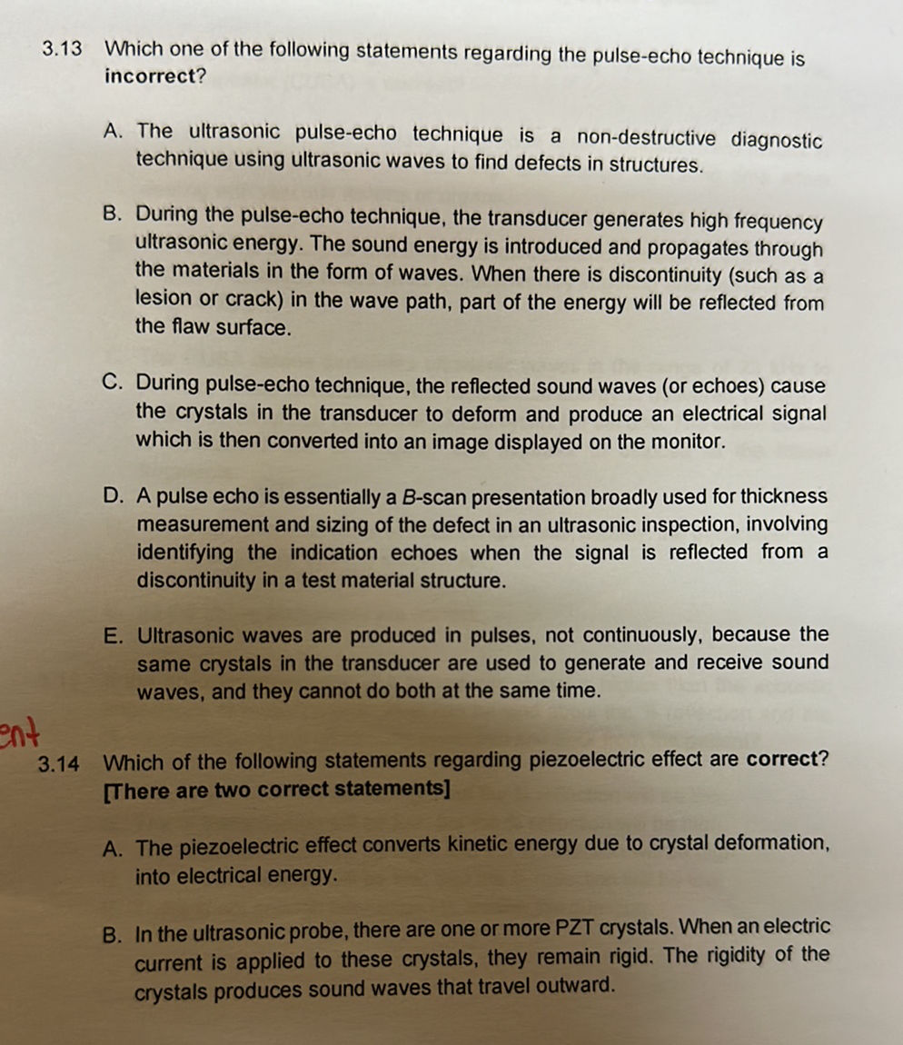 3.13 Which one of the following statements | StudyX