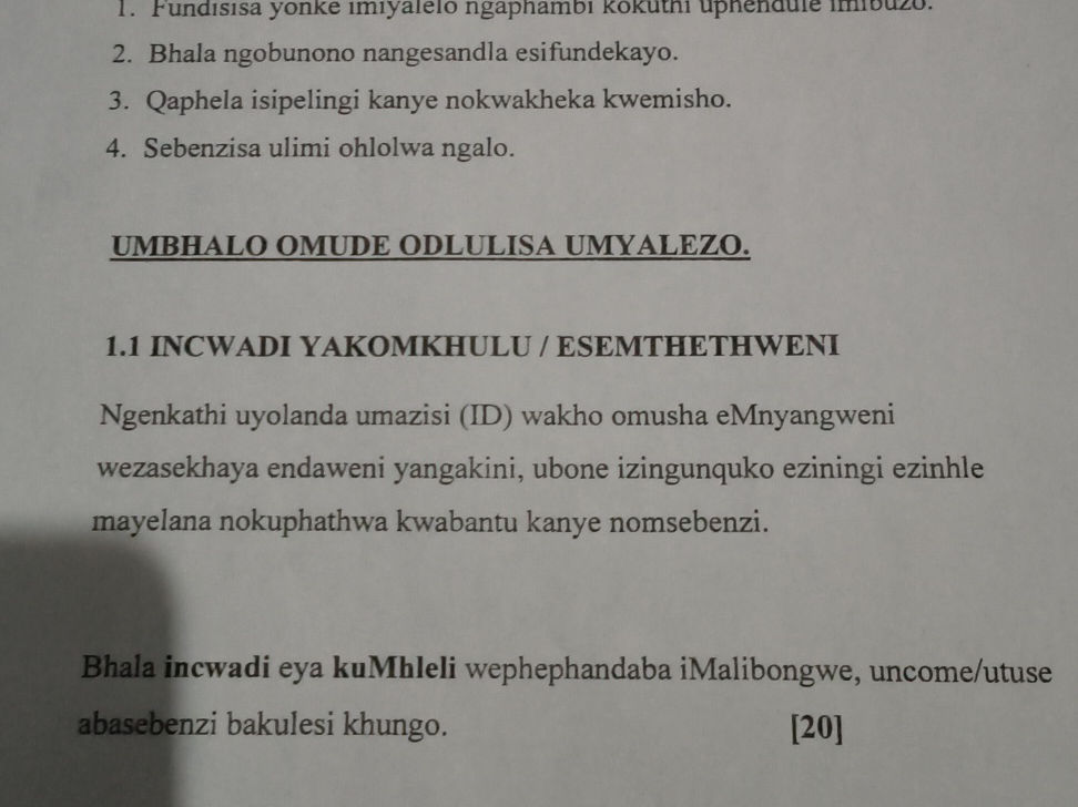 1. Fundisisa yonke imiyalelo ngaphambi | StudyX