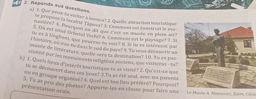 2. Réponds aux questions. a) 1. Que peux-tu | StudyX