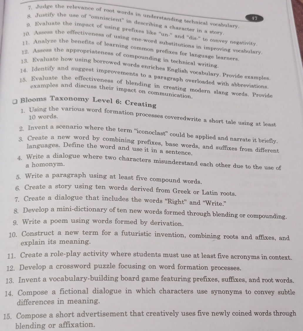 Blooms Taxonomy Level 6: Creating 1. Using | StudyX