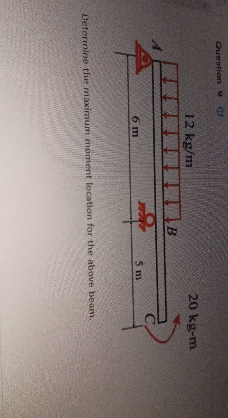 Determine the maximum moment location for | StudyX