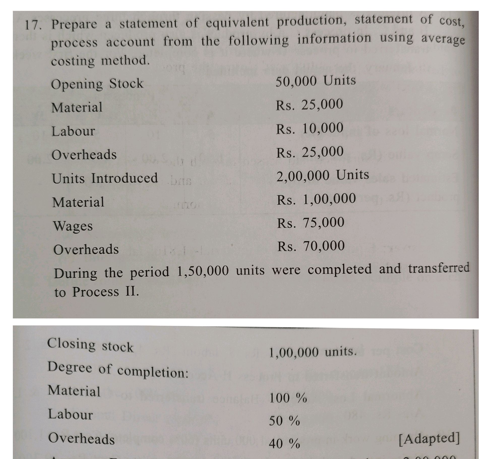 17. Prepare a statement of equivalent | StudyX