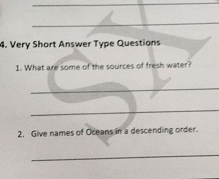 4. Very Short Answer Type Questions 1. What | StudyX