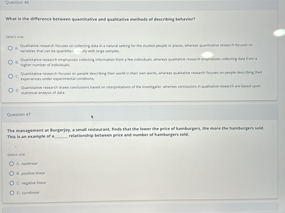 Question 46 What is the difference between | StudyX