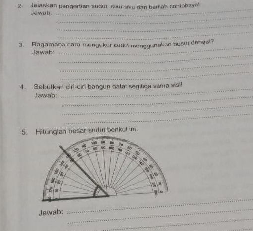 5. Hitunglah besar sudut berikut ini. | StudyX