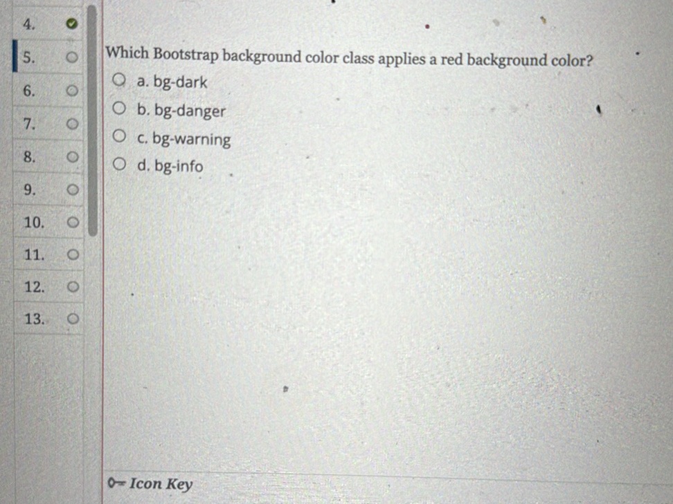 Which Bootstrap background color class | StudyX