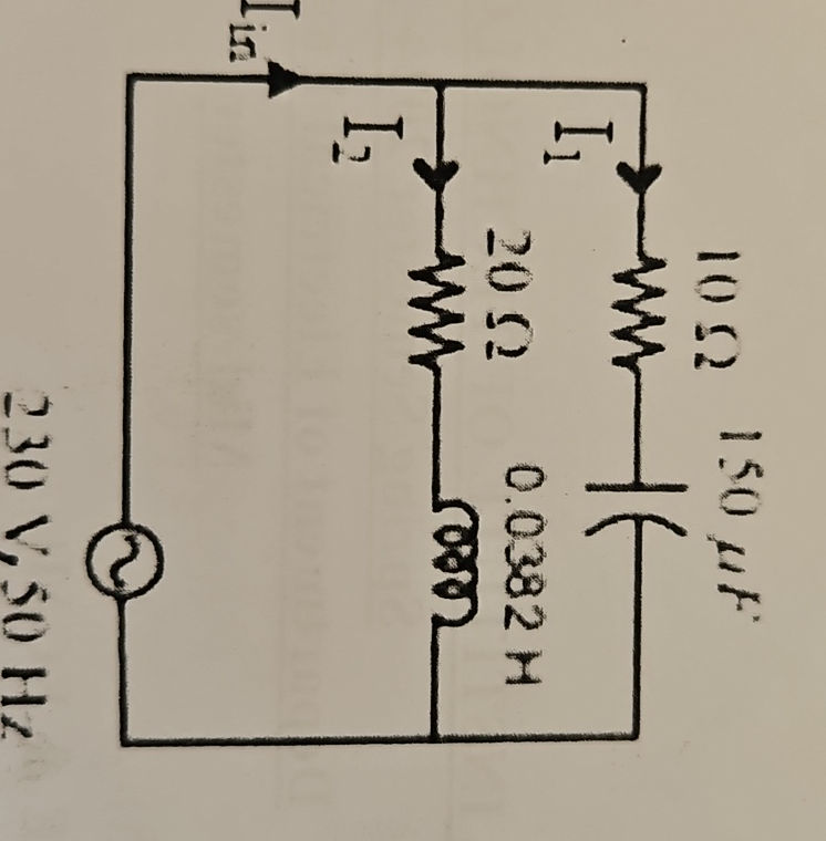 The circuit diagram shows a parallel RLC | StudyX