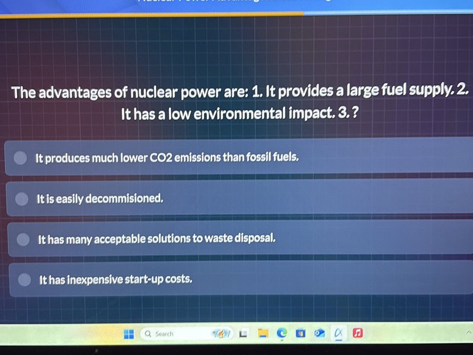 The advantages of nuclear power are: 1. It | StudyX