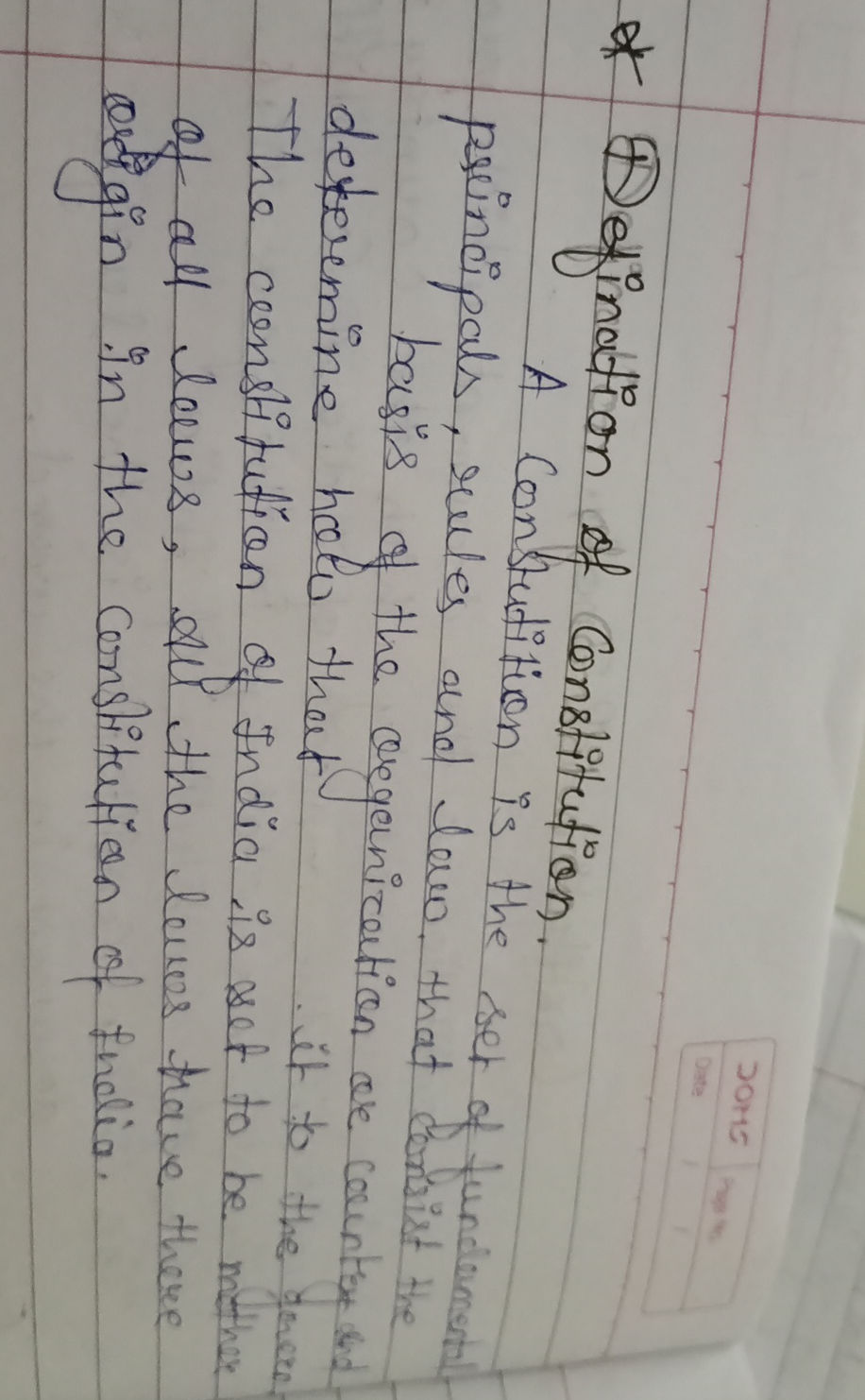 Definition of Constitution. A Constutition | StudyX