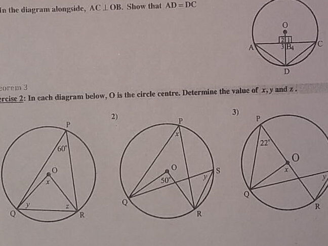 In the diagram alongside, AC ⊥ OB. Show that | StudyX