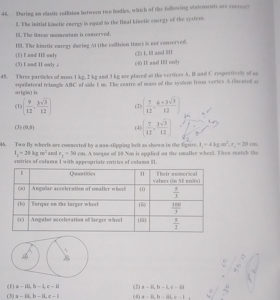 44. During an elastic collision between two | StudyX