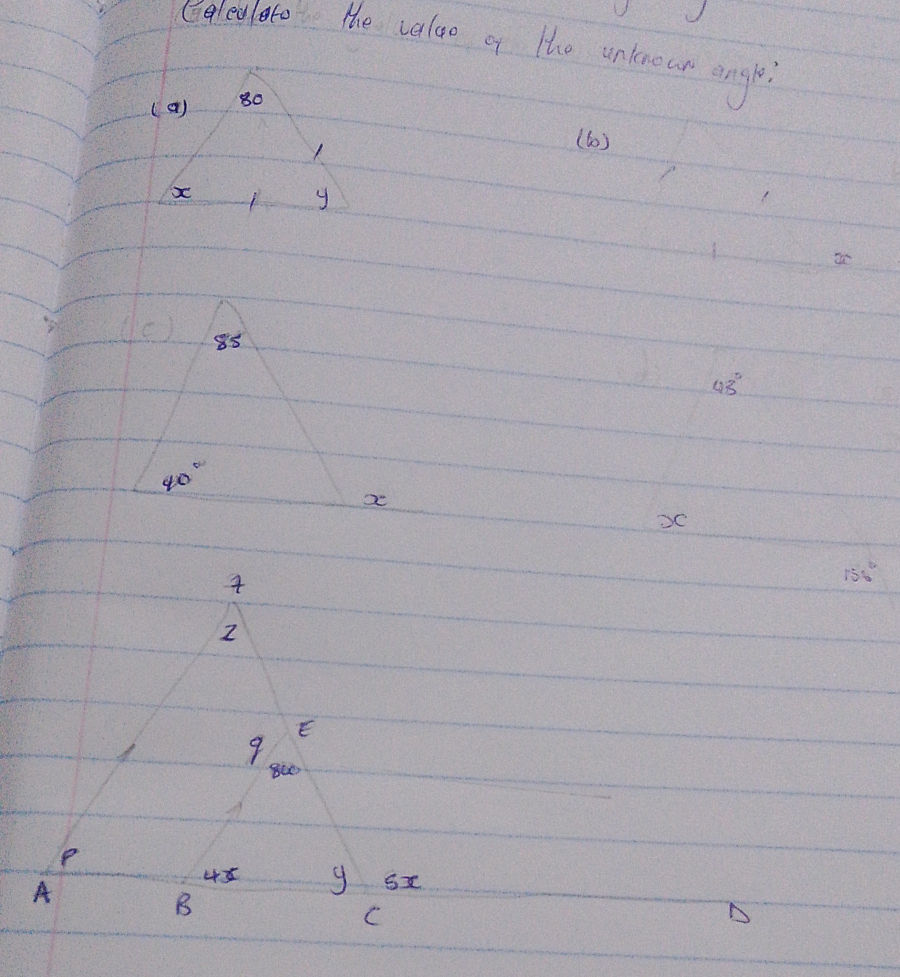 Calculate the value of the unknown angle: | StudyX