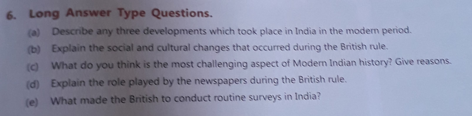 6. Long Answer Type Questions. (a) Describe | StudyX