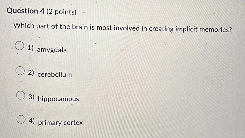 Question 4 (2 points) Which part of the | StudyX