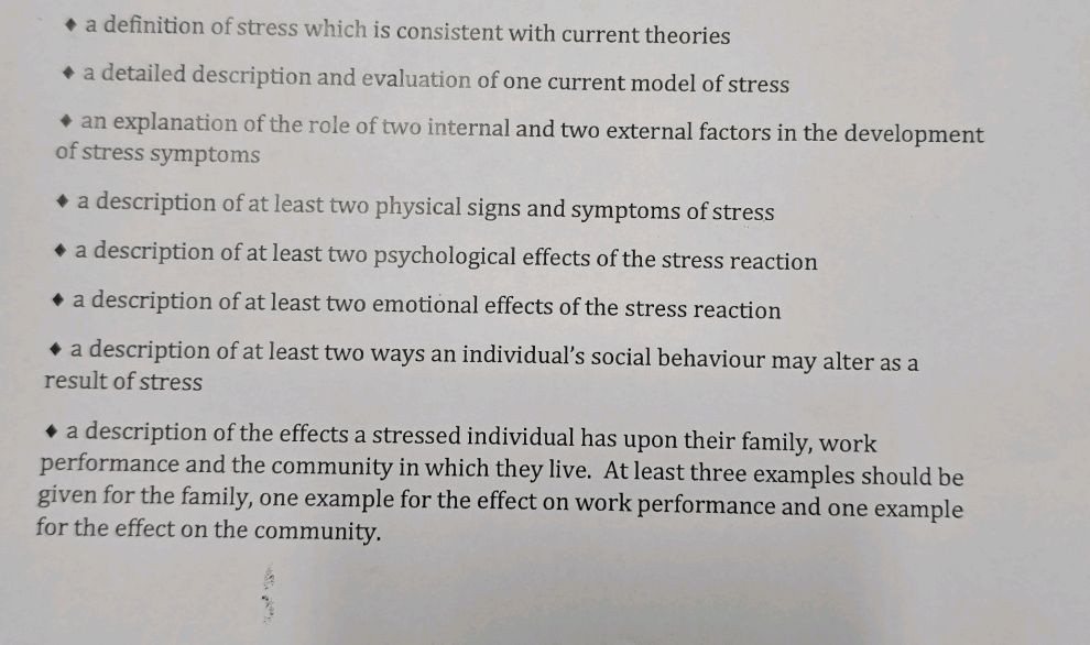 a definition of stress which is consistent | StudyX