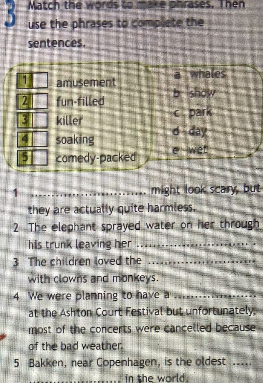 Match the words to make phrases. Then use | StudyX
