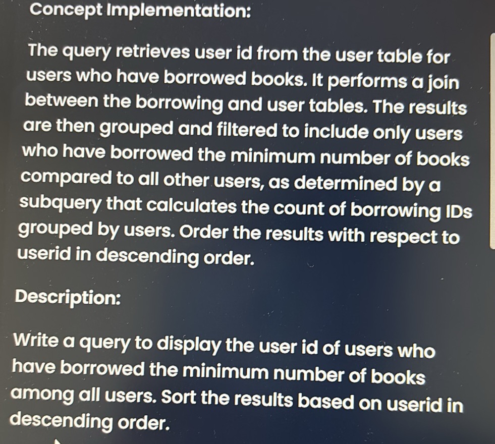 Write a query to display the user id of | StudyX