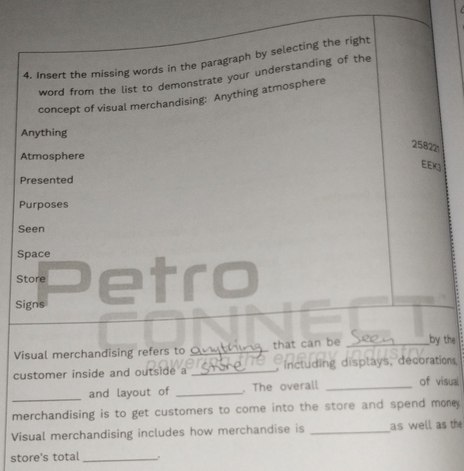 4. Insert the missing words in the paragraph | StudyX