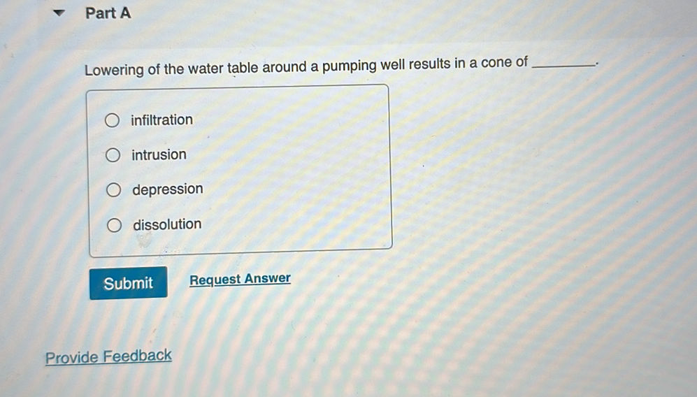 Lowering of the water table around a pumping | StudyX