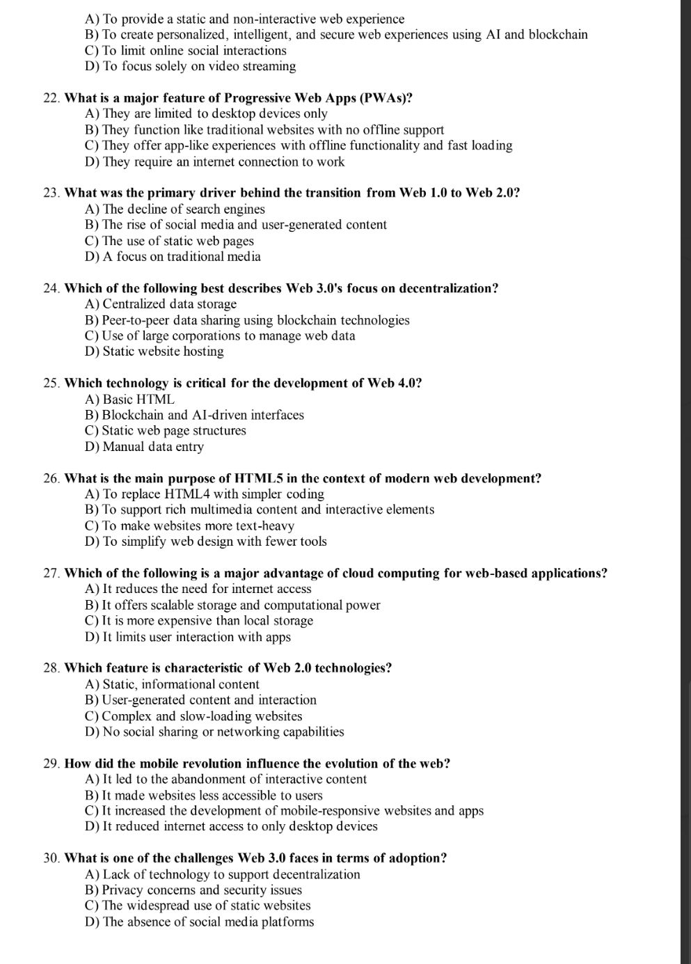 21. To provide a static and non-interactive | StudyX