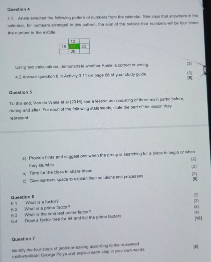 Question 4 4.1 Anele selected the following | StudyX