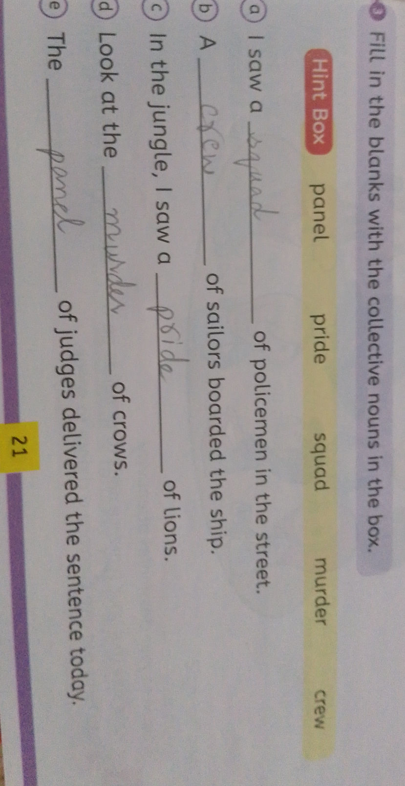 Fill in the blanks with the collective nouns | StudyX