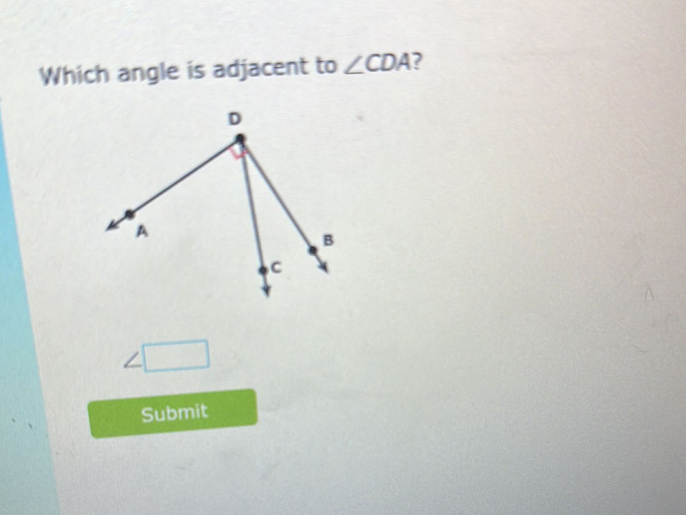 Adjacent Angle to CDA | StudyX