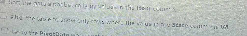 Sort the data alphabetically by values in | StudyX
